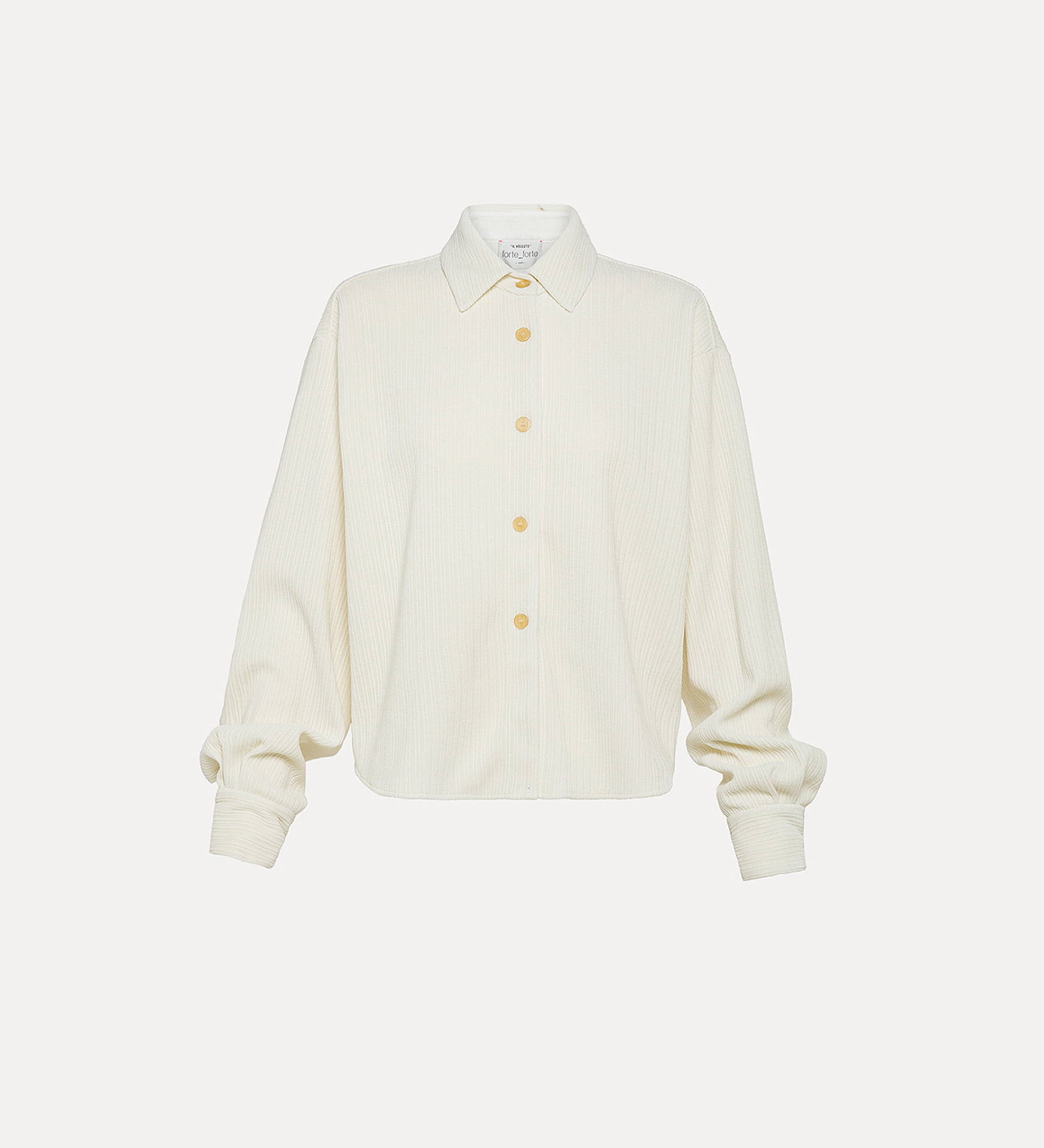 overshirt in corduroy–effect jersey ivory | forte_forte