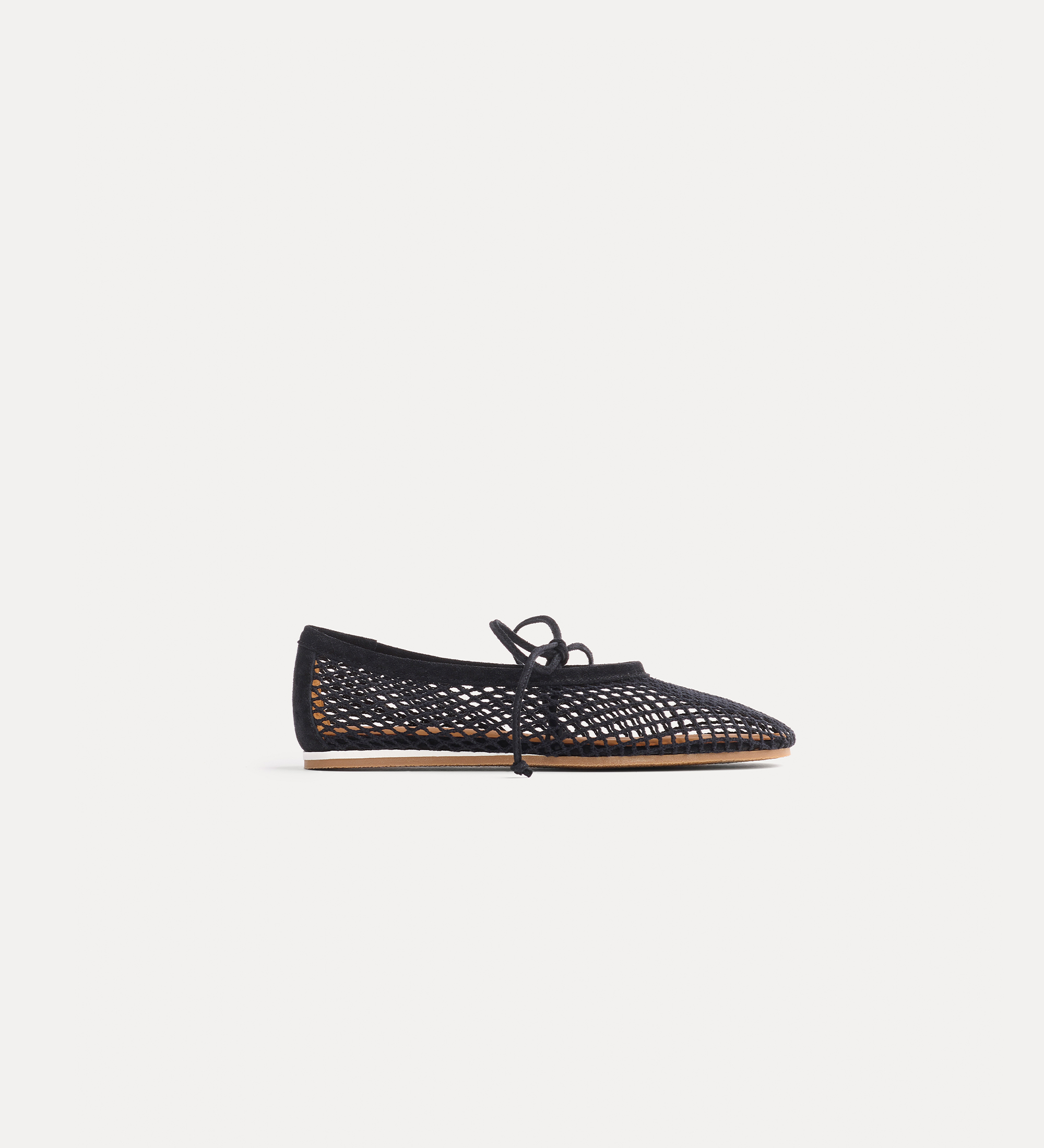 cotton mesh ballerina flats noir | forte_forte