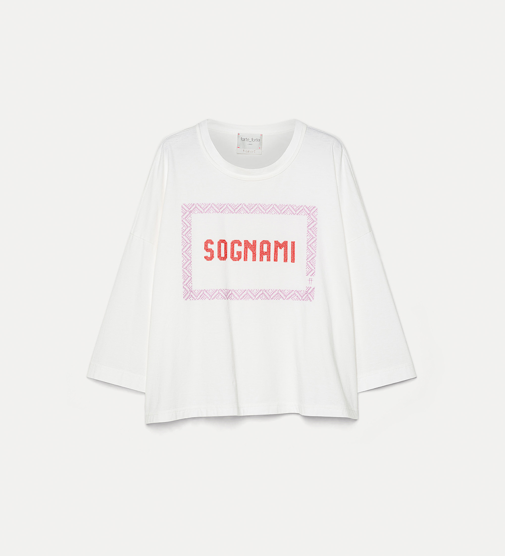 t-shirt oversize brodé bianco | forte_forte