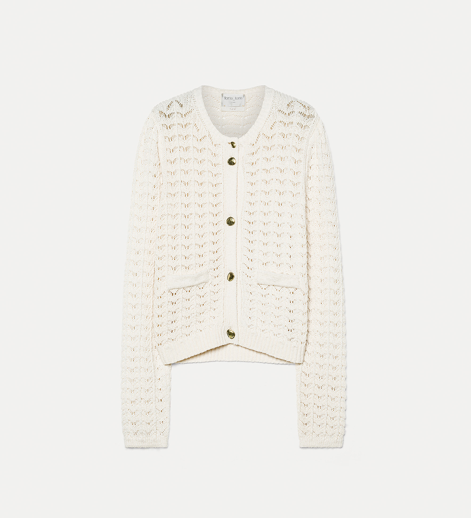 elegant cotton cardigan yogurt | forte_forte