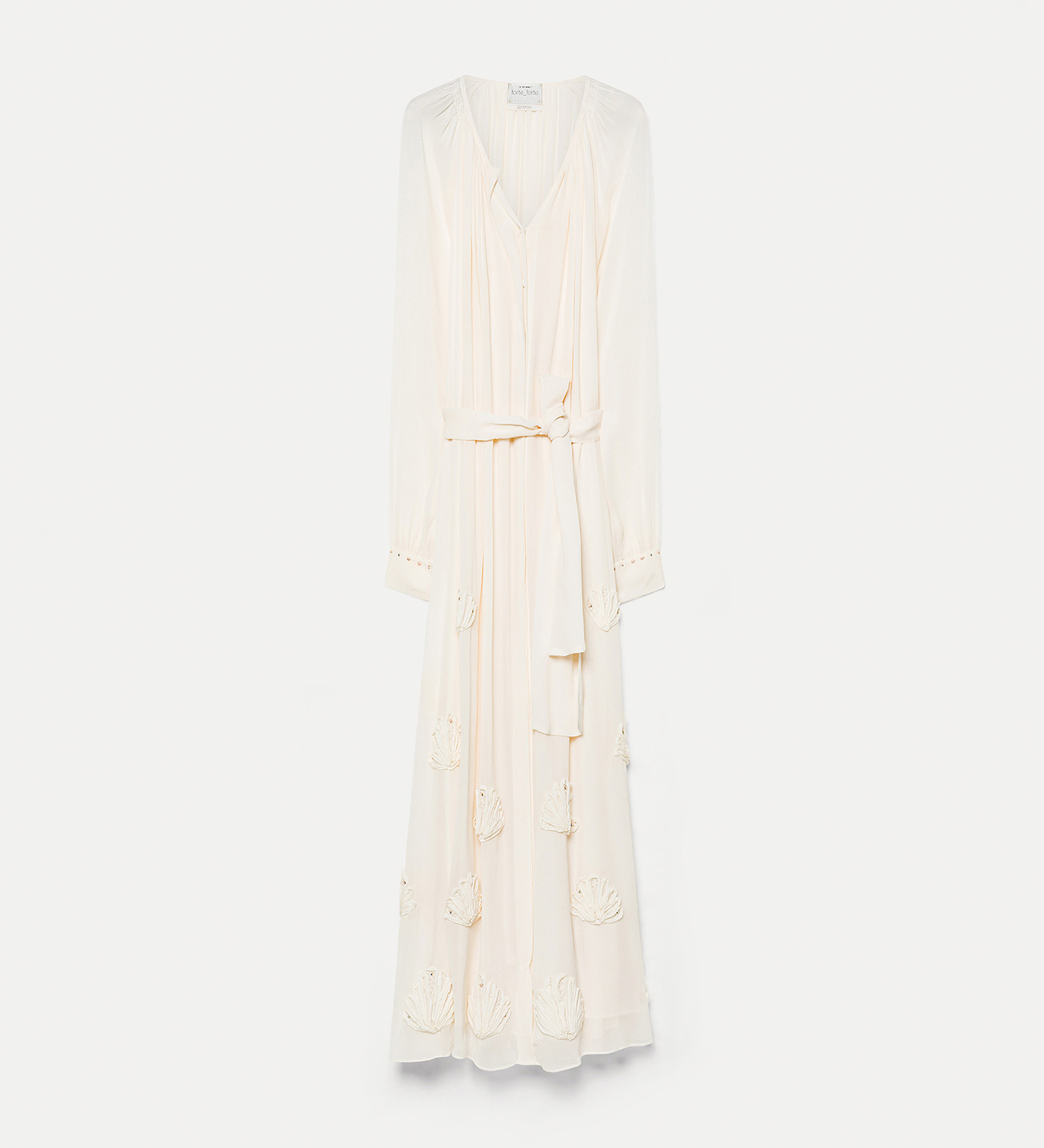 robe en georgette brodée “lunamaris” avorio | forte_forte