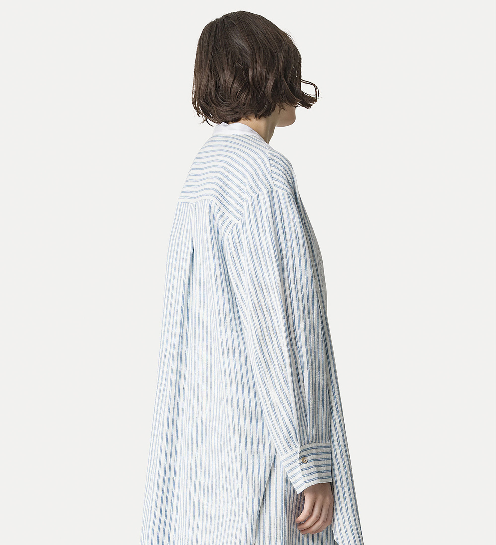 long shirt with english—style stitching azure | forte_forte